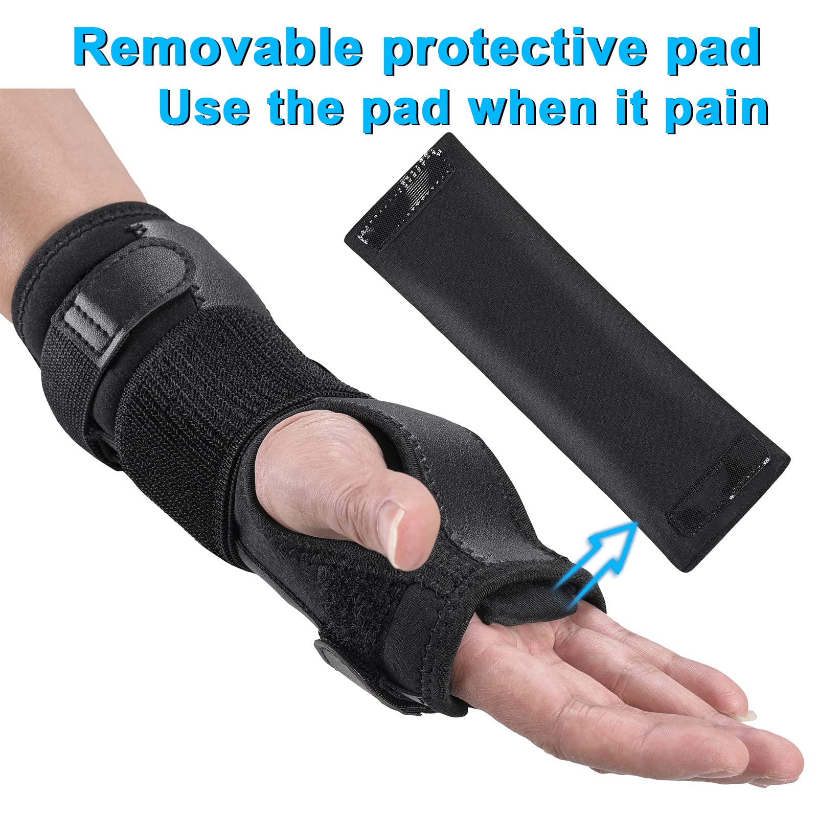 PKSTONE Wrist Splint for Carpal-Tunnel Syndrome, Adjustable Compression Wrist Brace for Right and Left Hand, Pain Relief for Arthritis, Tendonitis, Sprains