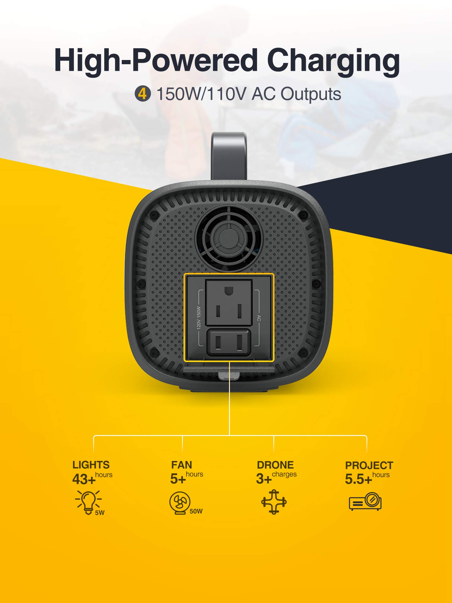 Luxtude Portable Generator 250M, 243Wh Portable Power Station, Solid Metal & Small Camping Generator, Solar Generator with AC Outlet 150W & PD 60W, Backup Battery for CPAP/Camping/Hurricane/Home Use