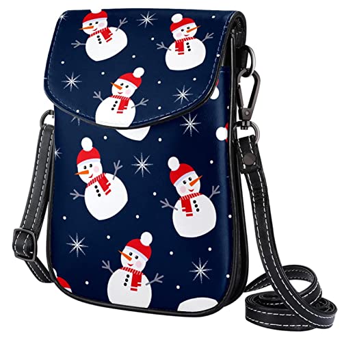 Small Crossbody Bag Snowman Cell Phone Purse Wallet