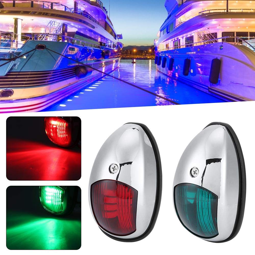 Navigation Light, 12V LED Marine Navigation Light IP65 Waterproof Green Starboards Red Port Lamp Side Mount for 20m Boat Maximum Boating Electrical Equipment