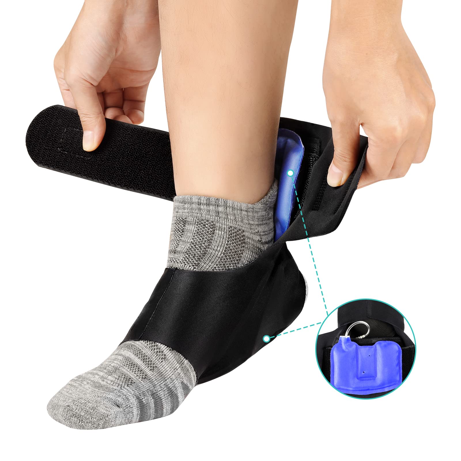 NEENCA Ankle Brace with Inflatable Heel Pads (Large)