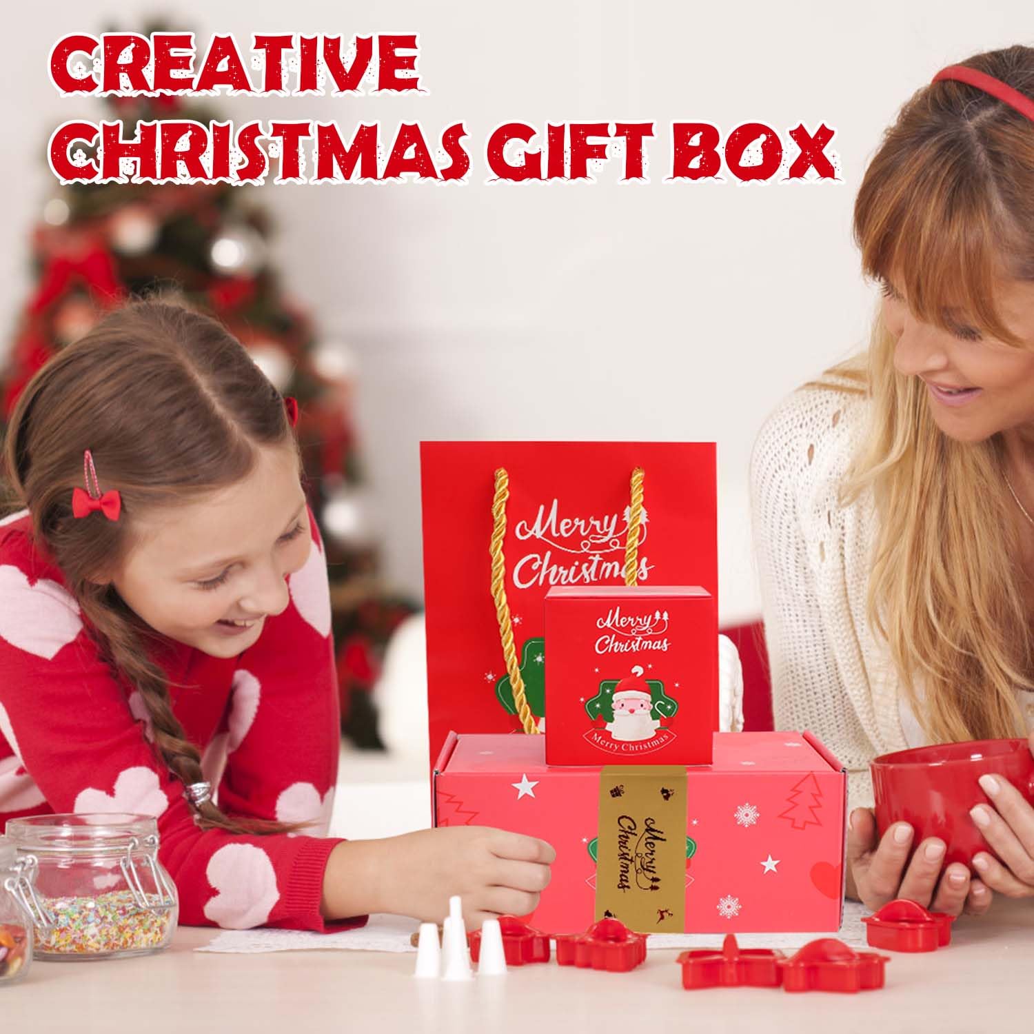 LinTsing Surprise Box Gift Box—Creating The Most Surprising Gift, Merry Christmas Pop-Up Explosion Gift Box, Creativity Folding Bouncing Red Envelope Gift Box (12PCS, Red MERRY CHRIXTMAS)