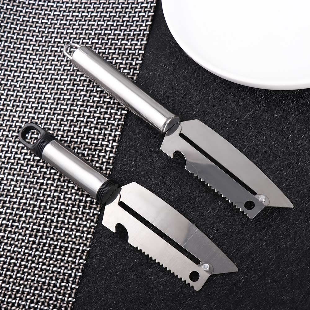 Multi-Functional Scrape Fish Scales Planer Vegetable Peeling Knife Potato Carrots Peeler Fruit Cutter Home Kitchen Bar Tool(A)