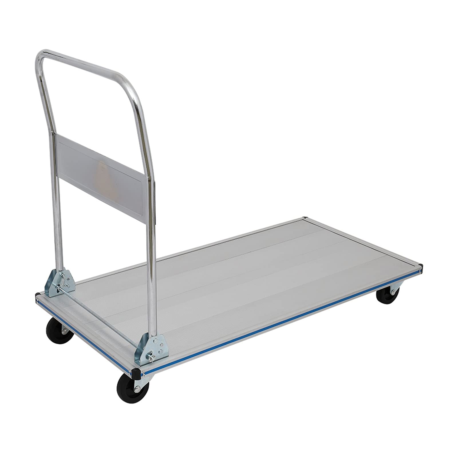 WALDOR Folding Hand Truck ﻿ Folding Aluminum Platform Truck Extended Version Foldable Handle Rolling Multifunctional Moving Flatbed Cart Hand Trolley 770 lb Portable Dolly for Moving