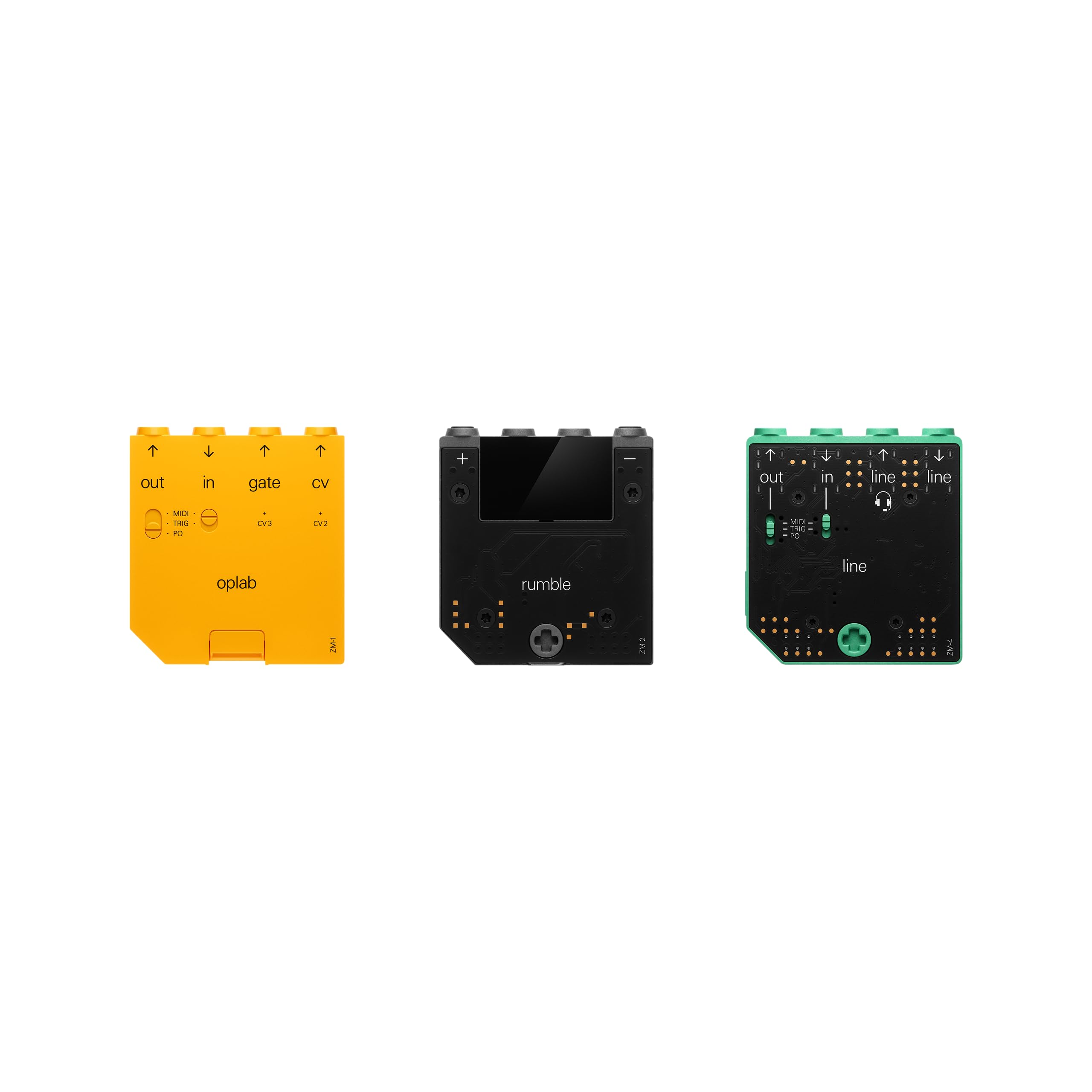 teenage engineering ZM-4 line expansion module accessory kit with audio signals and fx loops for OP-Z portable synthesizer and multimedia sequencer
