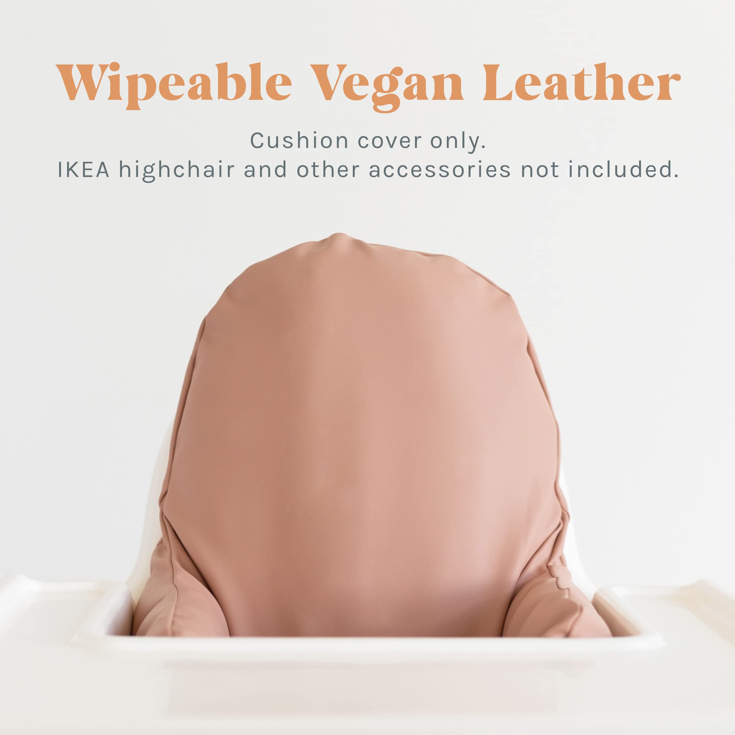 Yeah Baby Goods WIPEABLE Vegan Leather Cushion Cover Compatible for The IKEA ANTILOP Highchair (Terracotta-Cover and Cushion Insert)
