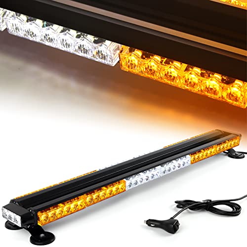 NO. 32 38.5" 78 LED Emergency Strobe Light Bar Double Side Flashing High Intensity Emergency Hazard Warning Flash Strobe Light with Magnetic Base for Safety Construction Vehicles Tow Trucks