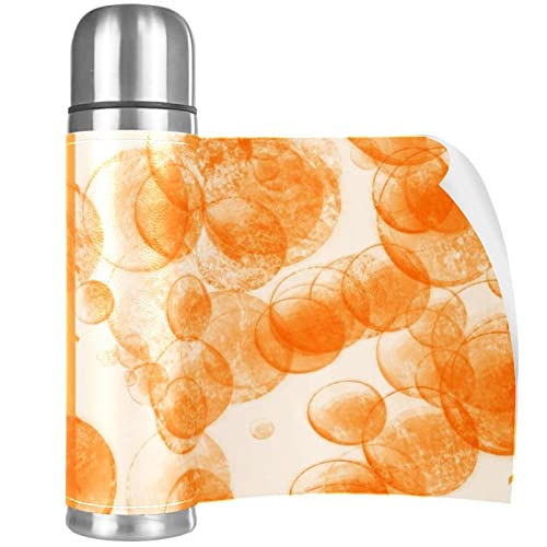 Stainless Steel Leather Vacuum Insulated Mug Bubbles Thermos Water Bottle for Hot and Cold Drinks Kids Adults 16 Oz