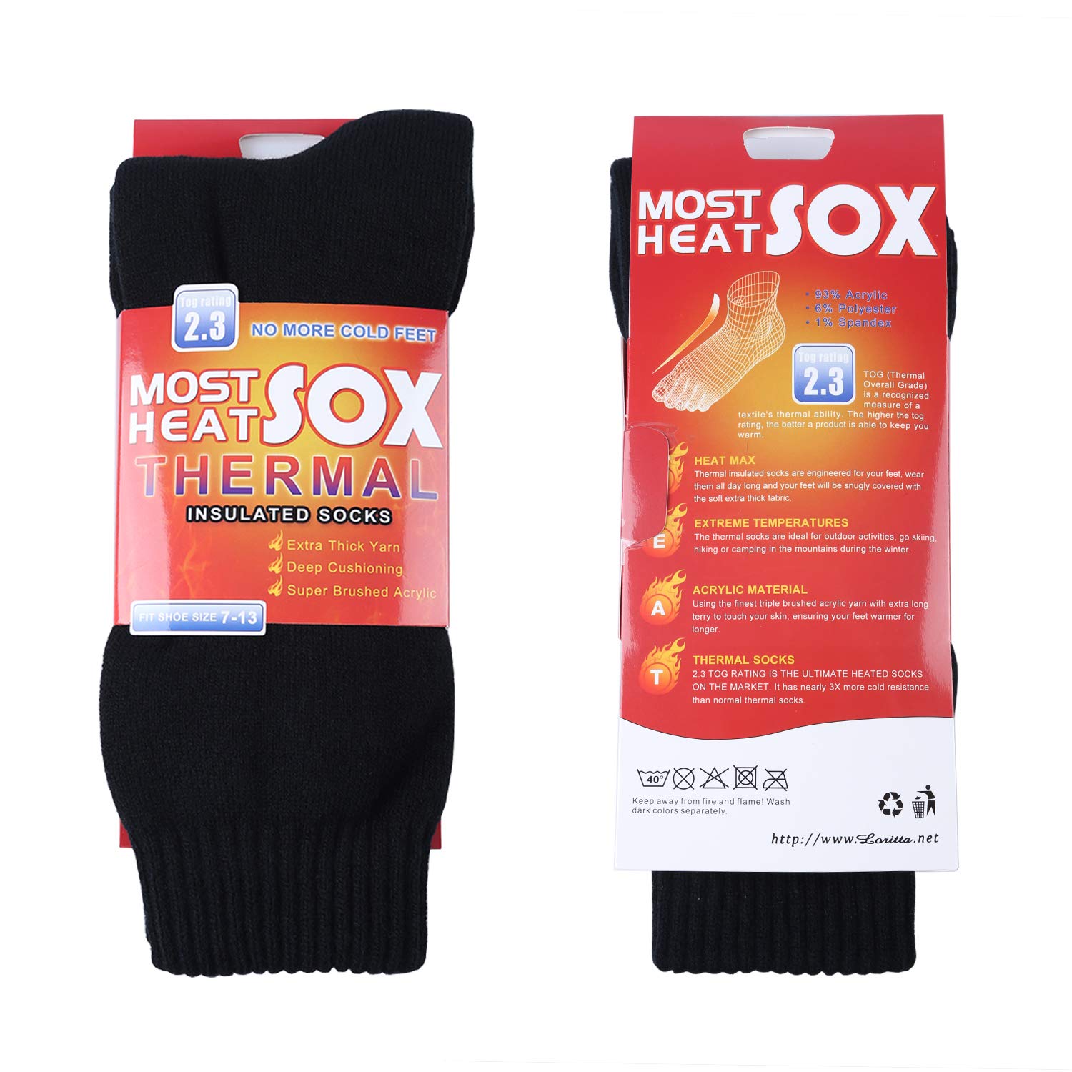 Loritta 3 Pack Thermal Socks Mens - Warm Socks For Extreme Temperatures,Charcoal Grey