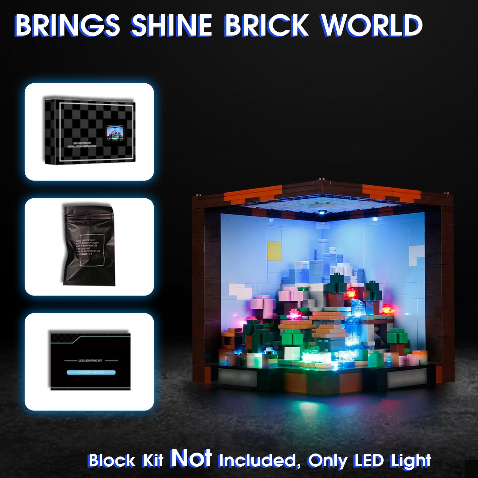 Vaodest LED Light for Lego Minecraft The Mushroom House 21179 Set,Design and Configuration Compatible with Model 21179(LED Light Only, Not Building Block Kit)