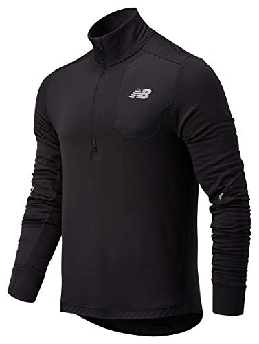 New Balance Men's NB Heat Grid Half Zip, Black , X-Large