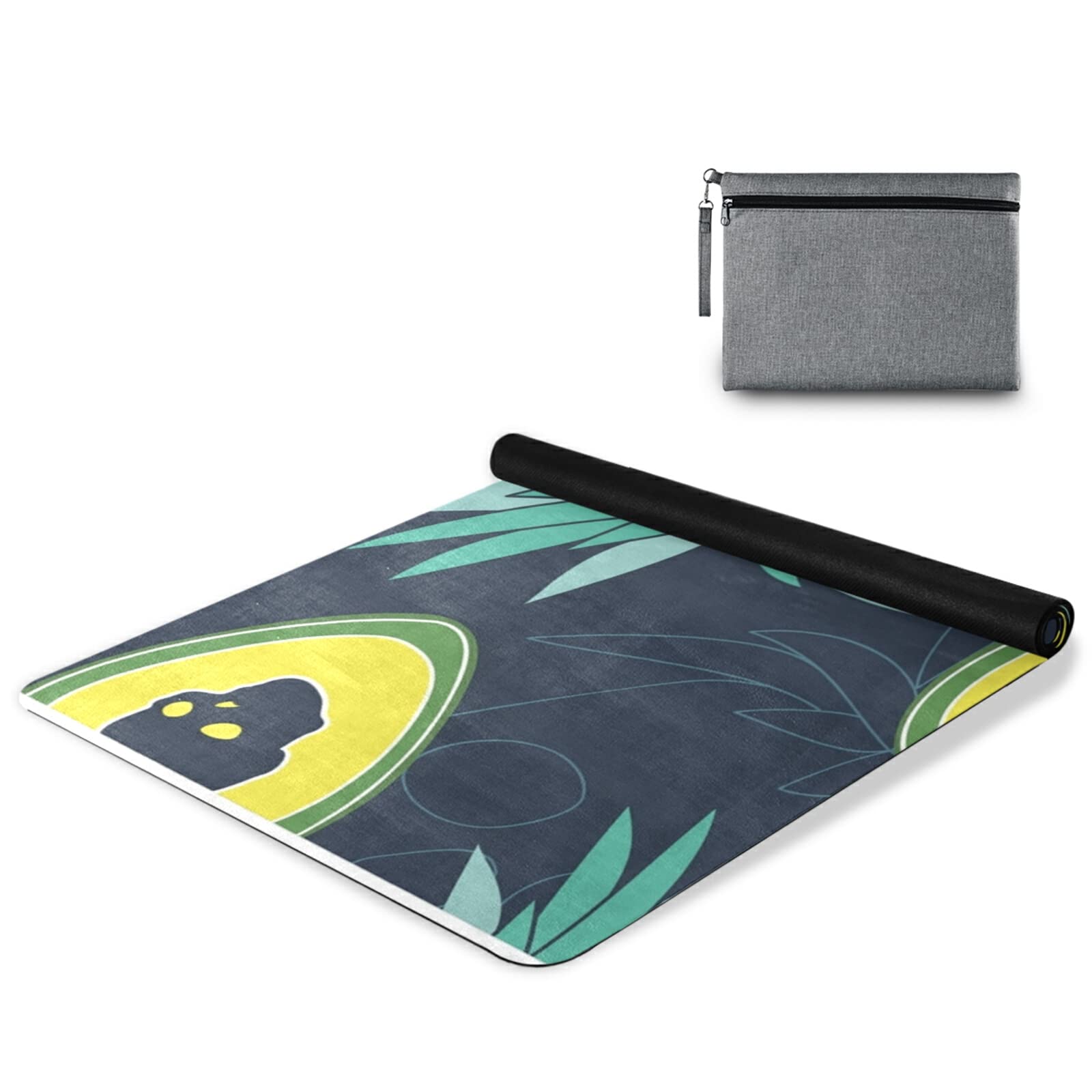 senya Pineapple and Avocado Yoga Mat Cover, Non Slip Exercise Mat Cover High Performance Grip, Coming with Carry Bag(226na6b)