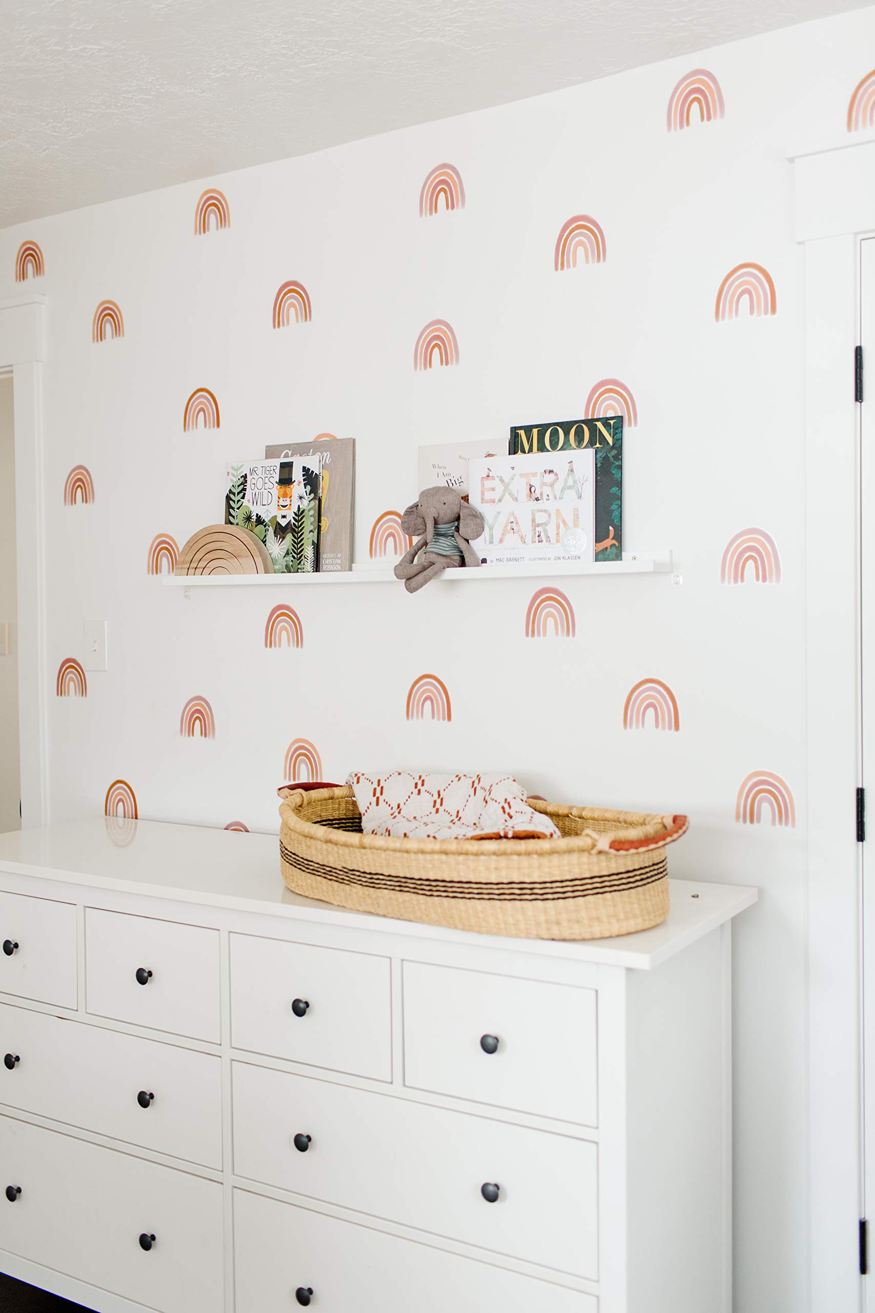 Modern Maxwell Wall Art Decals for Girls Nursery, Bedroom, Living Room “Rainbow Boho” Dot Room Sticker 32 Pieces