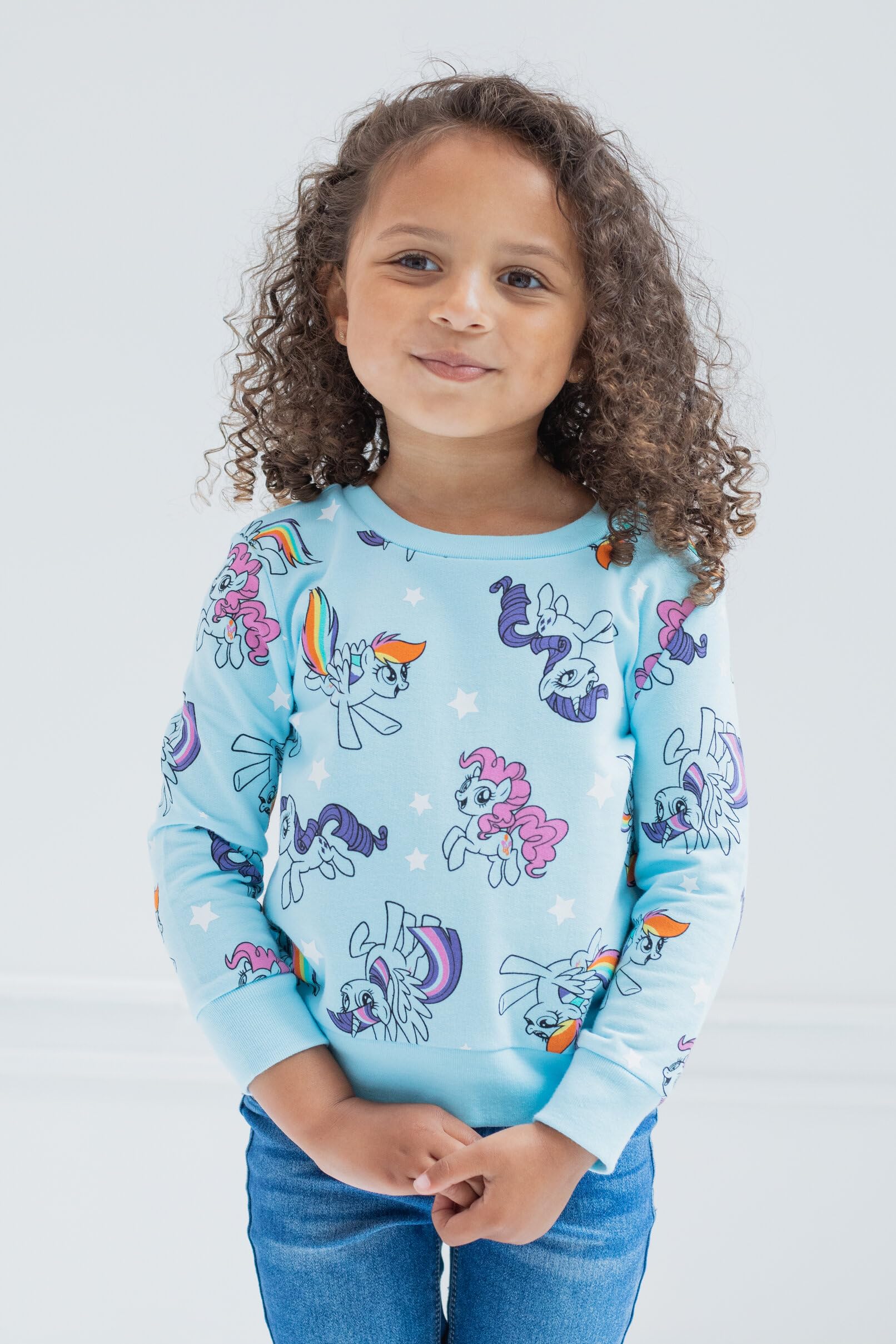 My Little Pony Toddler Girls French Terry Pullover Sweatshirt Light Blue 5T