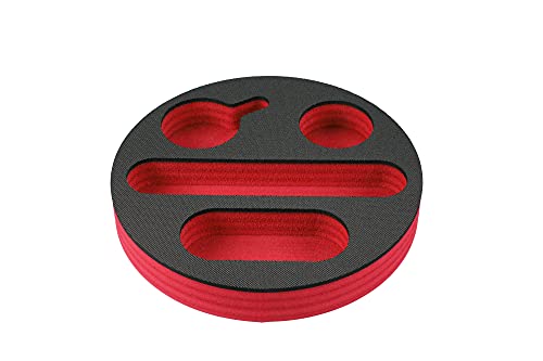 Polar Whale Couch Drink Holder Red and Black Refreshment Tray for Sofa Bed Floor Car RV Lounge TV Room Durable Foam 4 Compartments with Game Controller Slot 13.75 Inches Wide