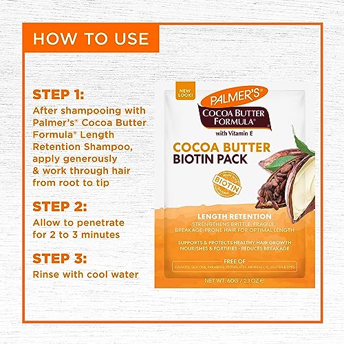 Palmer's Cocoa Butter & Biotin Length Retention Biotin Pack, 2.1 Ounce