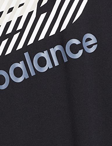 New Balance Men's Heather Tech Short Sleeve, Black/White , Large