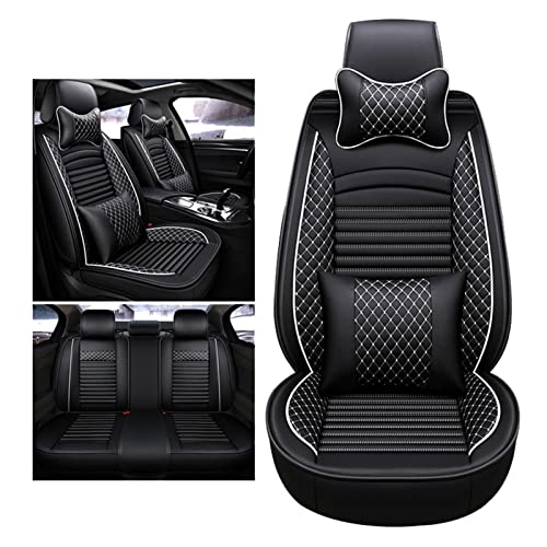 SMANNI Leather Universal auto seat Covers for DS All Models DS DS3 DS4S DS5 DS4 DS6 car Styling car Accessories auto Cushion (Color : Black White 1)