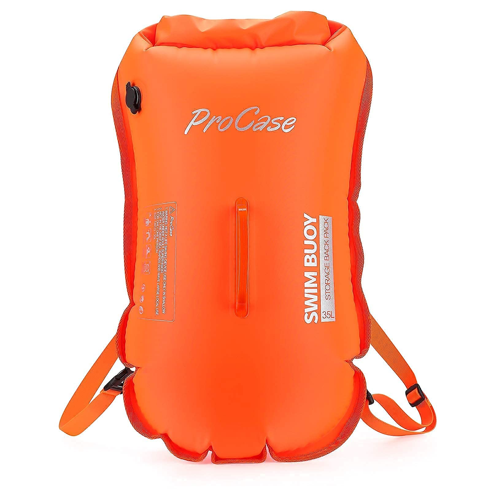 ProCase Swimming Bubble Safety Float with Adjustable Waist Belt Bundle with 35L Waterproof Swim Buoy Backpack