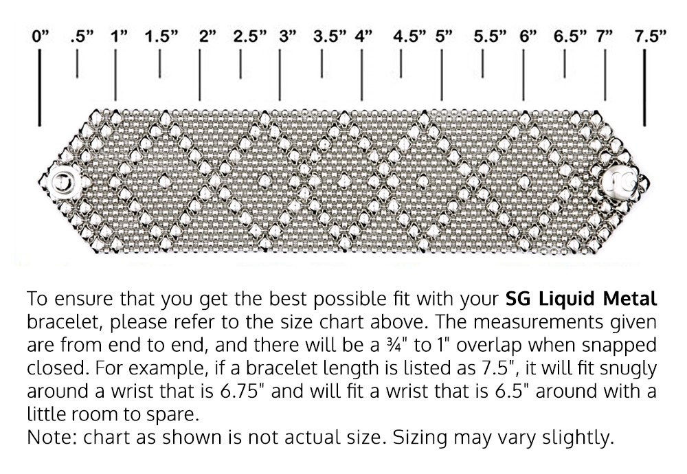Liquid Metal by Sergio Gutierrez Antique Silver Bracelet B10-AS SG 3 Sizes - SG Pouch Included (7 Inches)