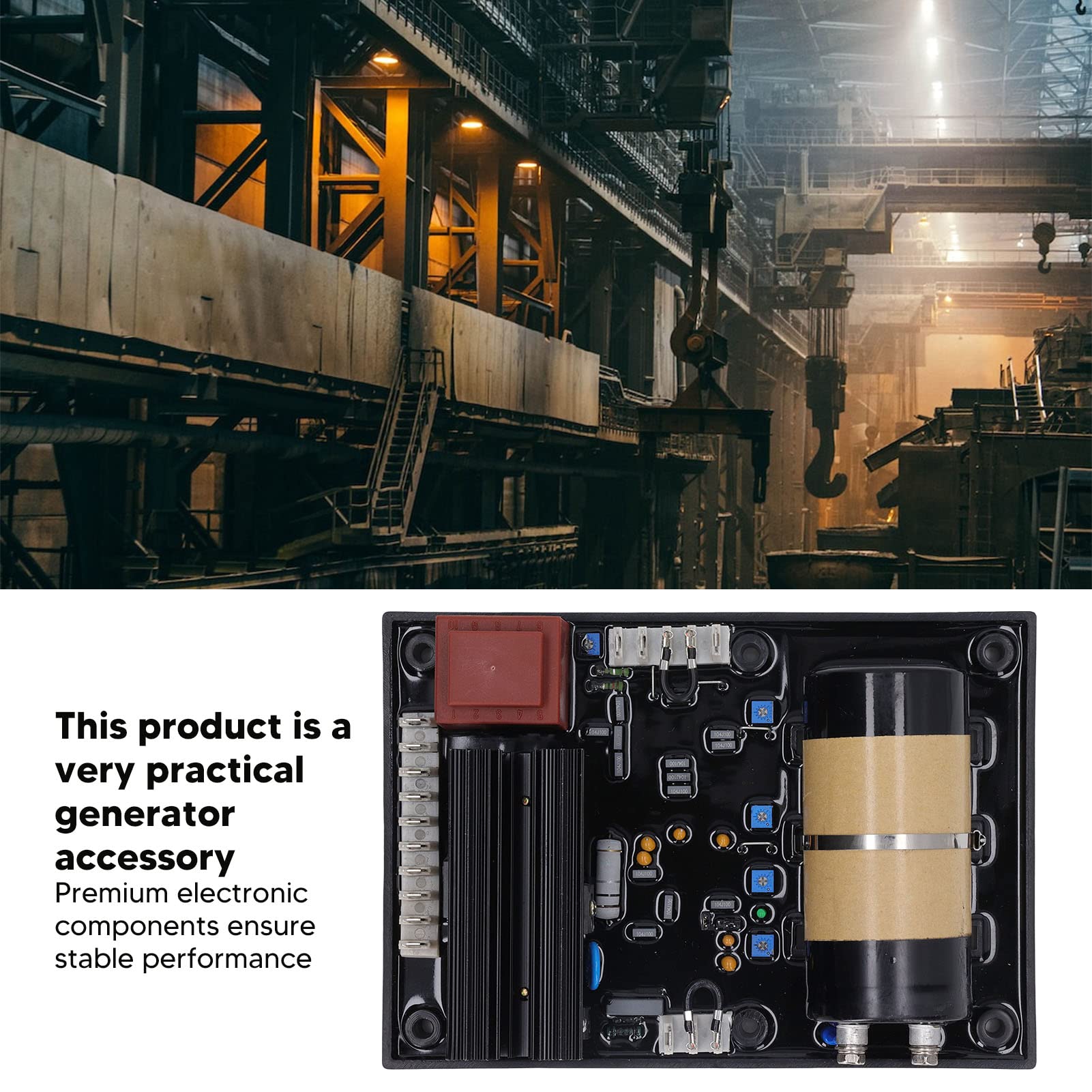 Mothinessto Generator AVR, Generator Volt Control Regulator 70‑140VAC Accurate Controlling Easy Installation Compact for Replacement