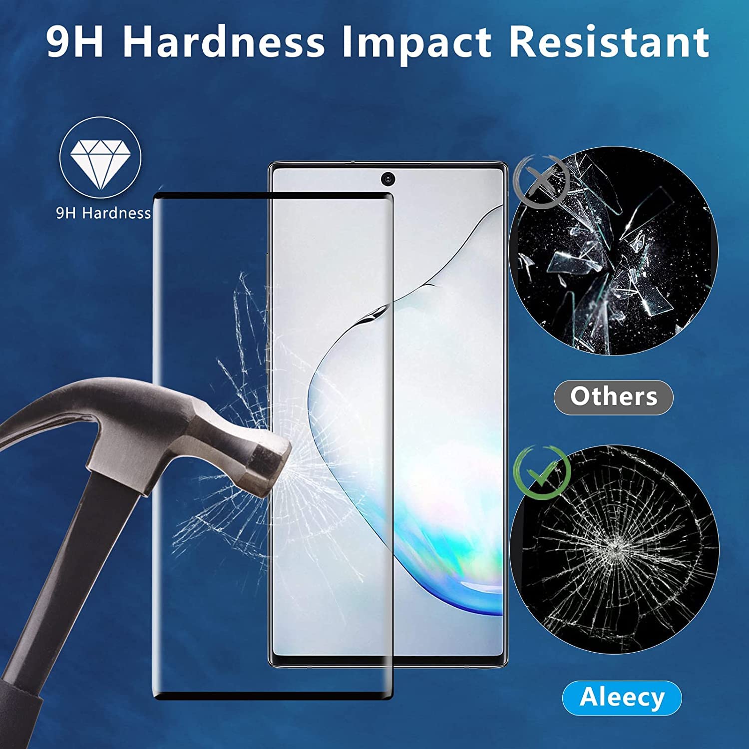 OttarScreen Galaxy Note 10 Plus Screen Protector, 1 Pack Camera Lens Protector【3+1 Pack 】 Compatible Fingerprint, 3D Glass 9H Hardness Tempered Glass Screen Protector for Samsung Galaxy Note 10 Plus