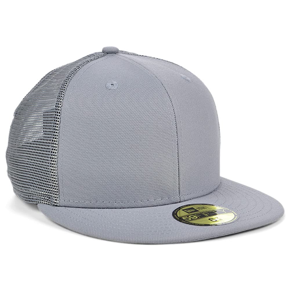 New Era Blank Custom 59FIFTY Fitted Trucker Cap Gray