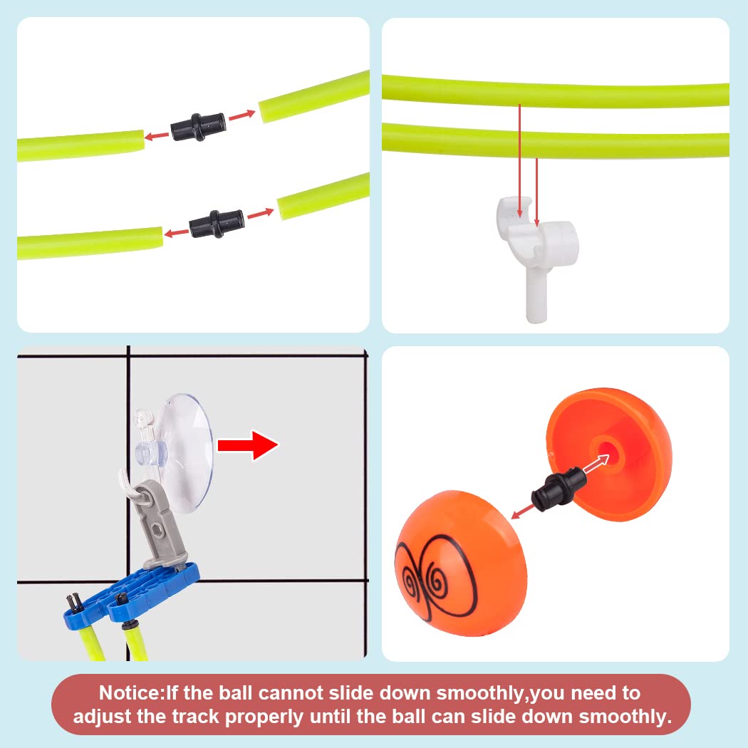 TAKIHON Marble Run Track Set,DIY Roller Coaster Building Set with Balls&Rings,Kids Building Blocks Toys,STEM Educational Gift for Boys,Girls
