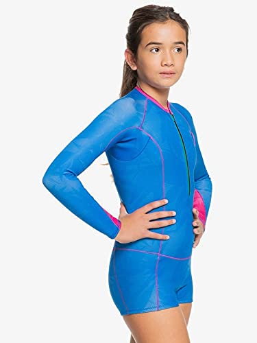 Roxy Girls 1.0 Popsurf Front Zip Long Sleeve Springsuit - Princess Blue/Beetroot Purple | 16G