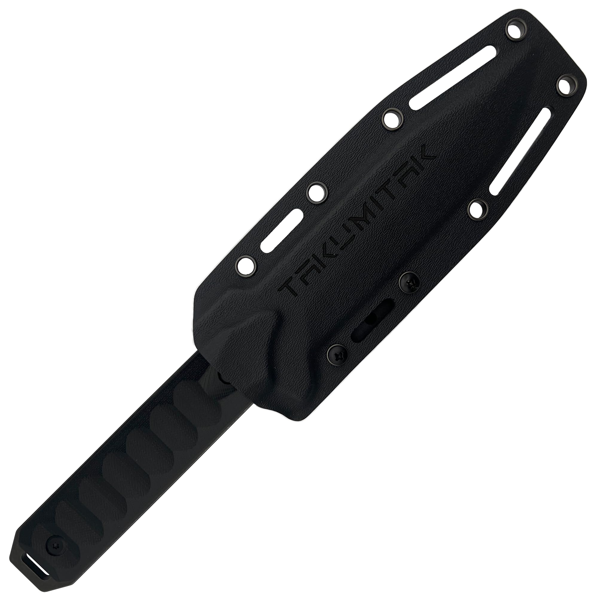 TAKUMITAK Tactical Knife Hunting Knife Survival Knife D2 Drop Point Blade G10 Handle Kydex Sheath Molle Clip Fixed Blade Knives Camping Accessories Hunting EDC Gear 40222 (Stonewash TKF213SW)