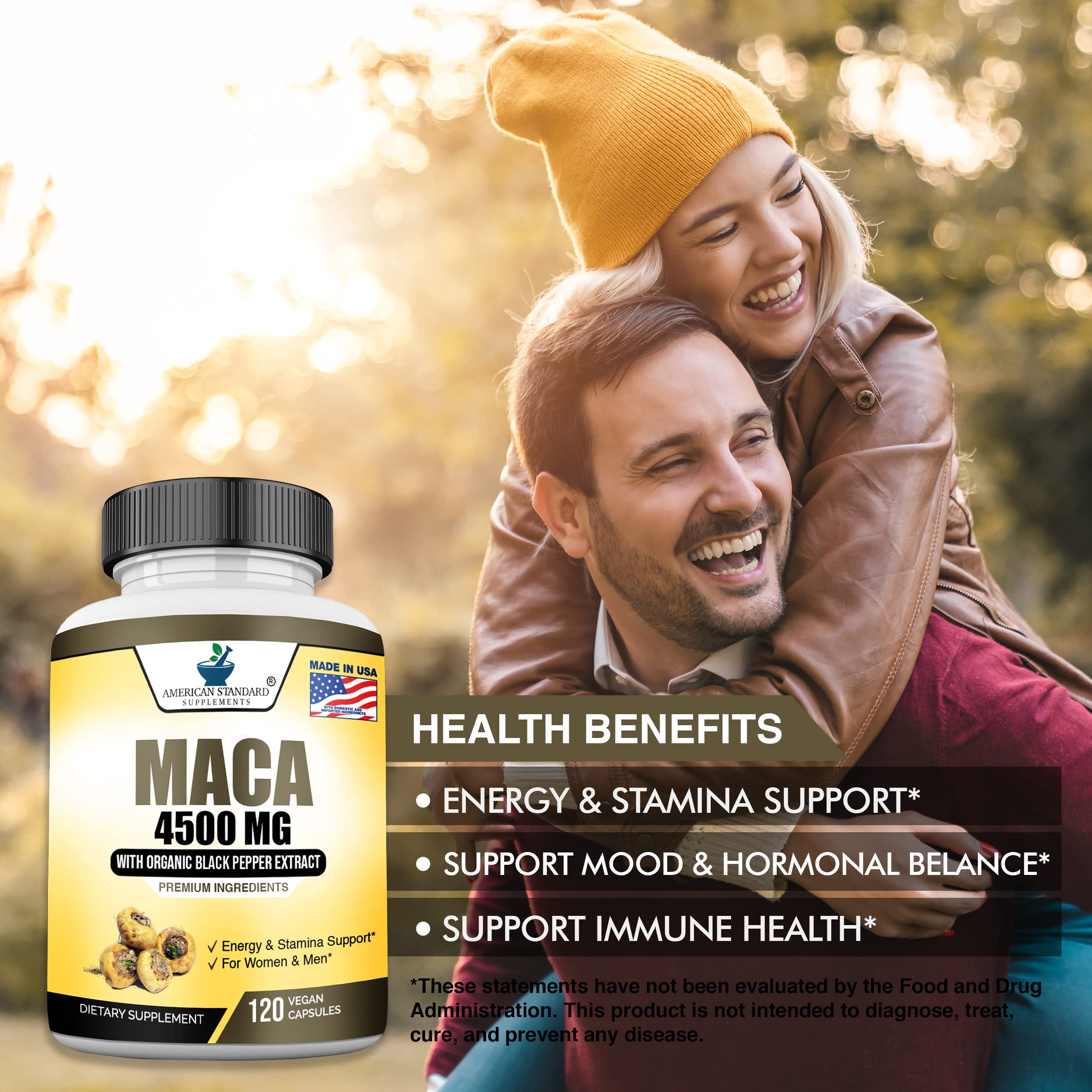 Maca 4500mg with Organic Black Pepper Extract, Maca Root, Maca Powder, Maca Root Capsules, Maca Root Powder, Maca Capsules, Maca Pills, Maca Powder Capsules, Organic Maca, Maca Extract, 120 Veggie Cap