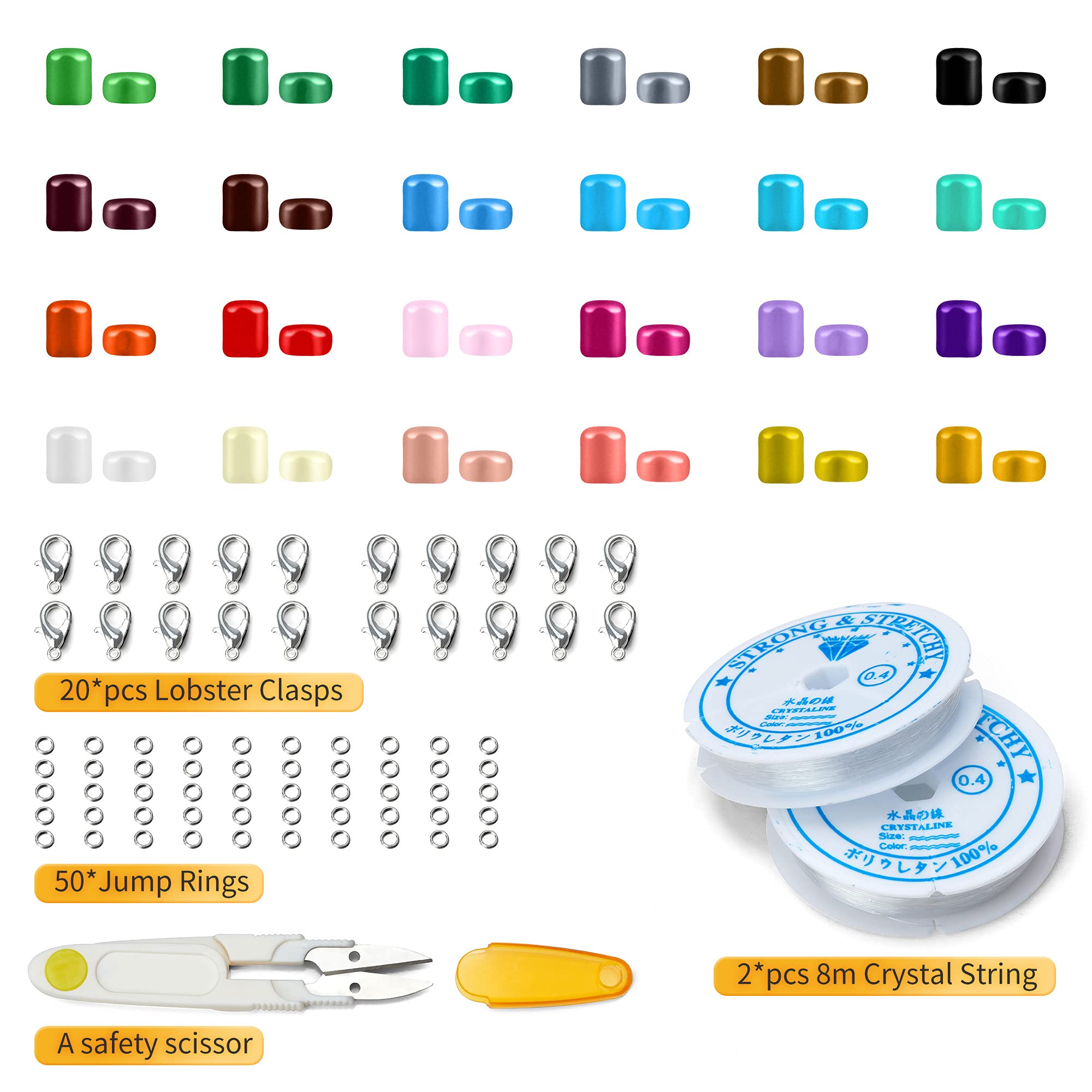 Moloni 2mm Glass Seed Beads for Bracelets, 28800pcs Small Beads for Craft Jewelry Making Kits 12/0 for Kids and Adults (24 Color)