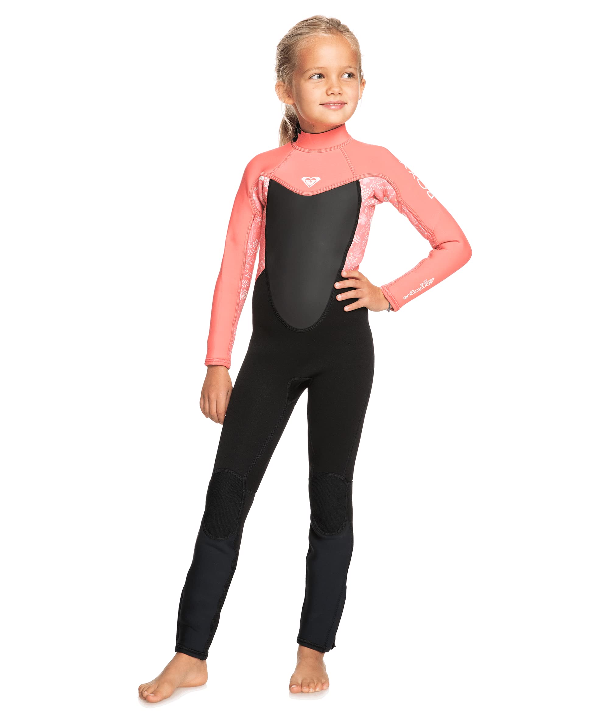 Roxy Girls 4/3 Prologue Tny Back Zip GBS Wetsuit - Black/Coral Flame/Bright White | 4G