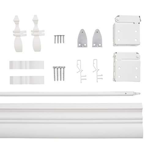 Lotus & Windoware Cordless, 2 Inch Faux Wood Room Darkening Blind, 12" Wide x 72" Long, Embossed, Bright White