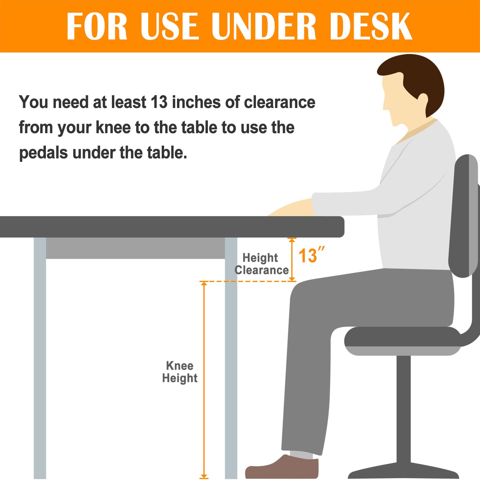 TABEKE Under Desk Bike Pedal Exerciser, Upper & Lower Peddler Exerciser for Arm & Leg Workout, Fitness Folding Exerciser Peddler with LCD Display, Home Exercise Bike for Elderly