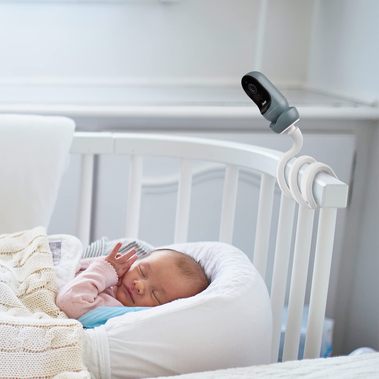 XLTTYWL Owlet Baby Camera Mount with 1/4 Screw Connection Crib Accessories Compatible with Owlet Cam/Cam 2/Duo/Duo 2 and Arlo Cameras(Gooseneck Shape Mount)