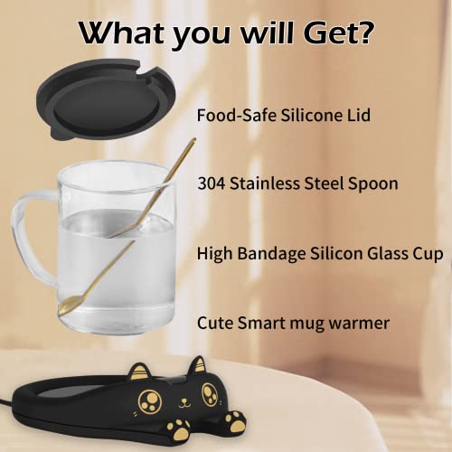PUSEE Mug Warmer Set, Cute Coffee Warmer for Desk Coffee Cup Warmer Auto Shut Off, Electric Candle Warmer with 3 Temp Settings,Coffee Warmer with Mug Set Coffee Gifts Birthday Gift Office Gifts