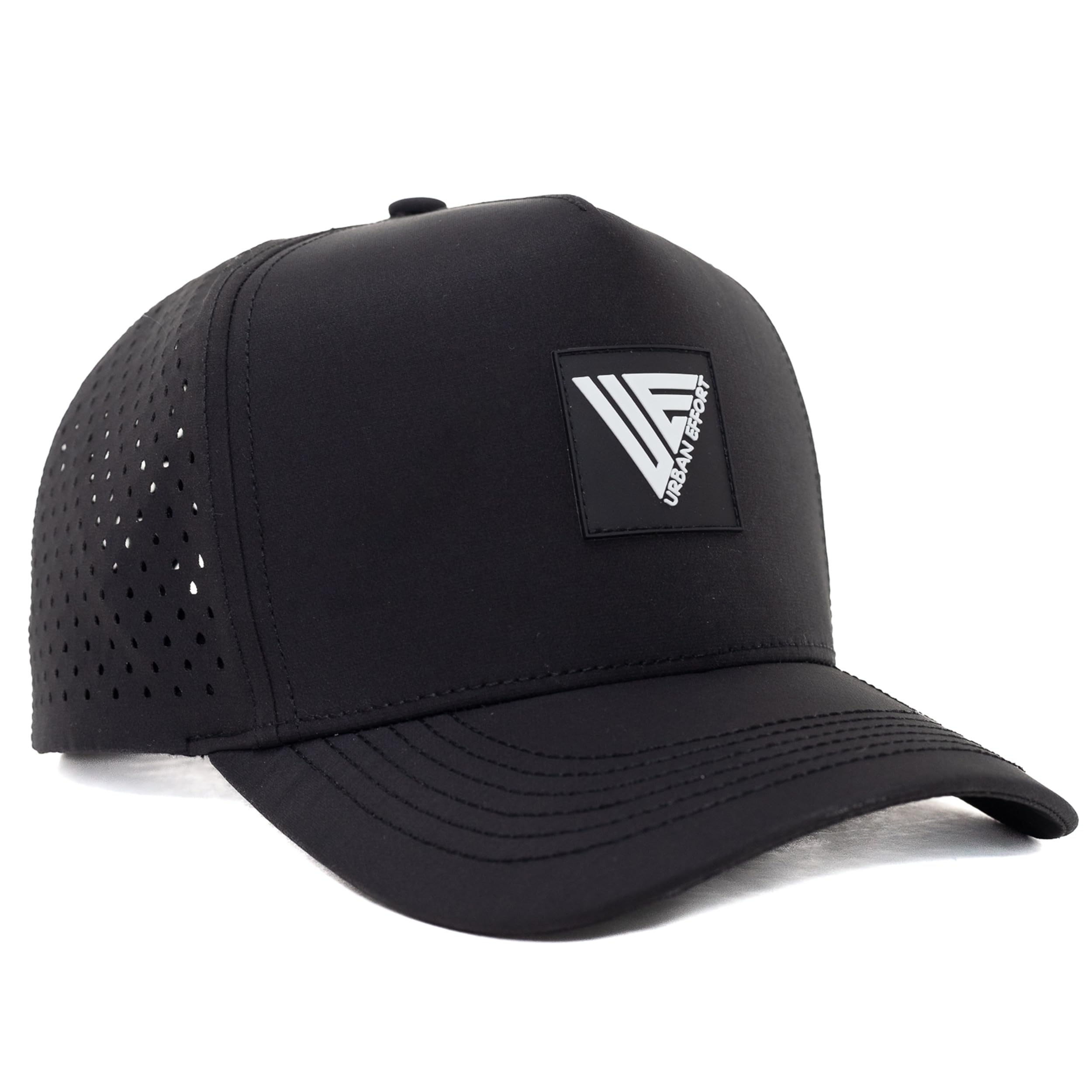 Urban Effort Hydro Performance Hat-Water-Resistant Baseball Cap-Men and Women-Great Snapback for Golf, Adventure,Lake,Workout (Black, Curved Bill)