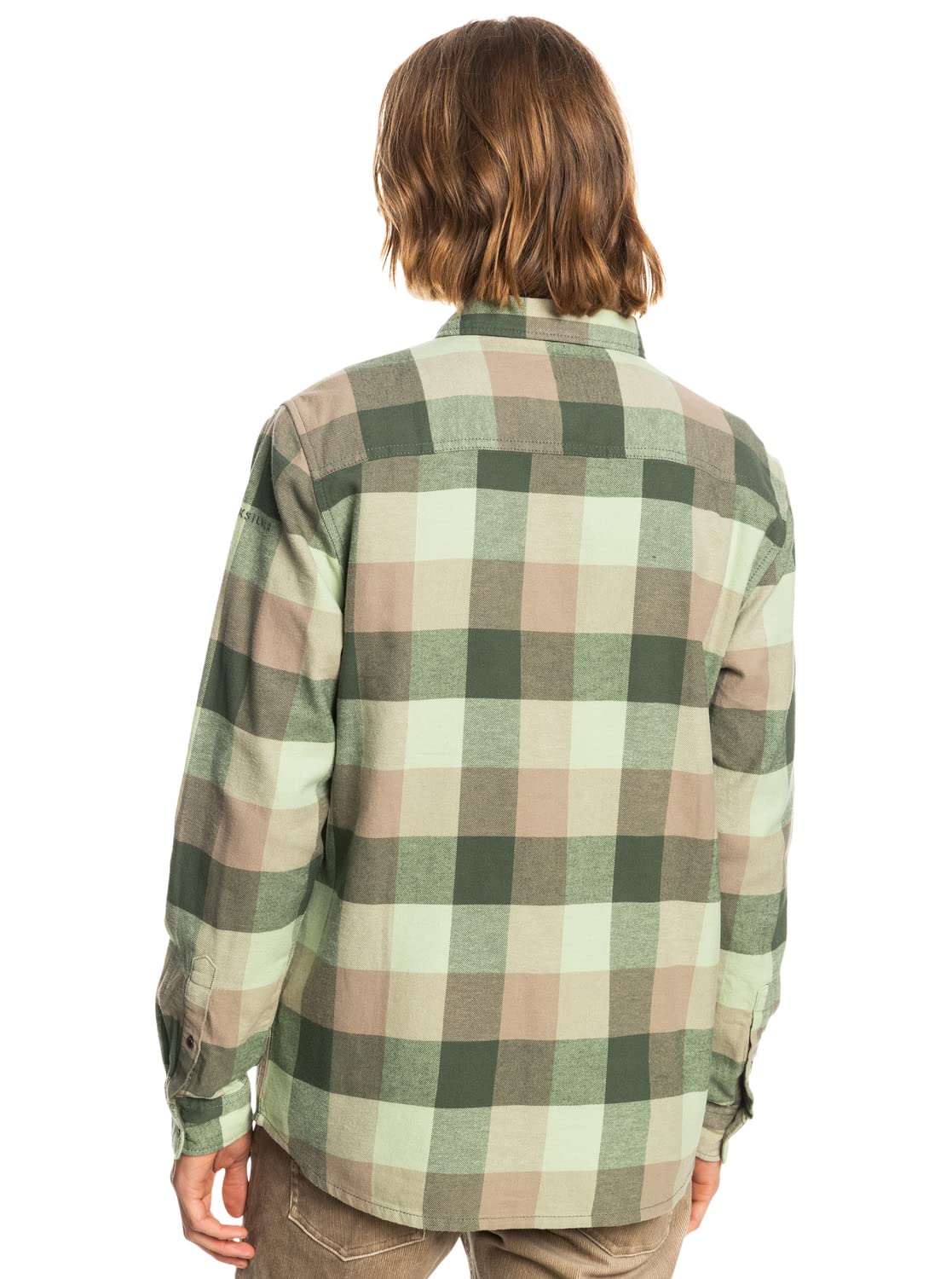 Quiksilver Men's Motherfly Flannel Shirt, AIRY Blue MOTRHERFLY, Large