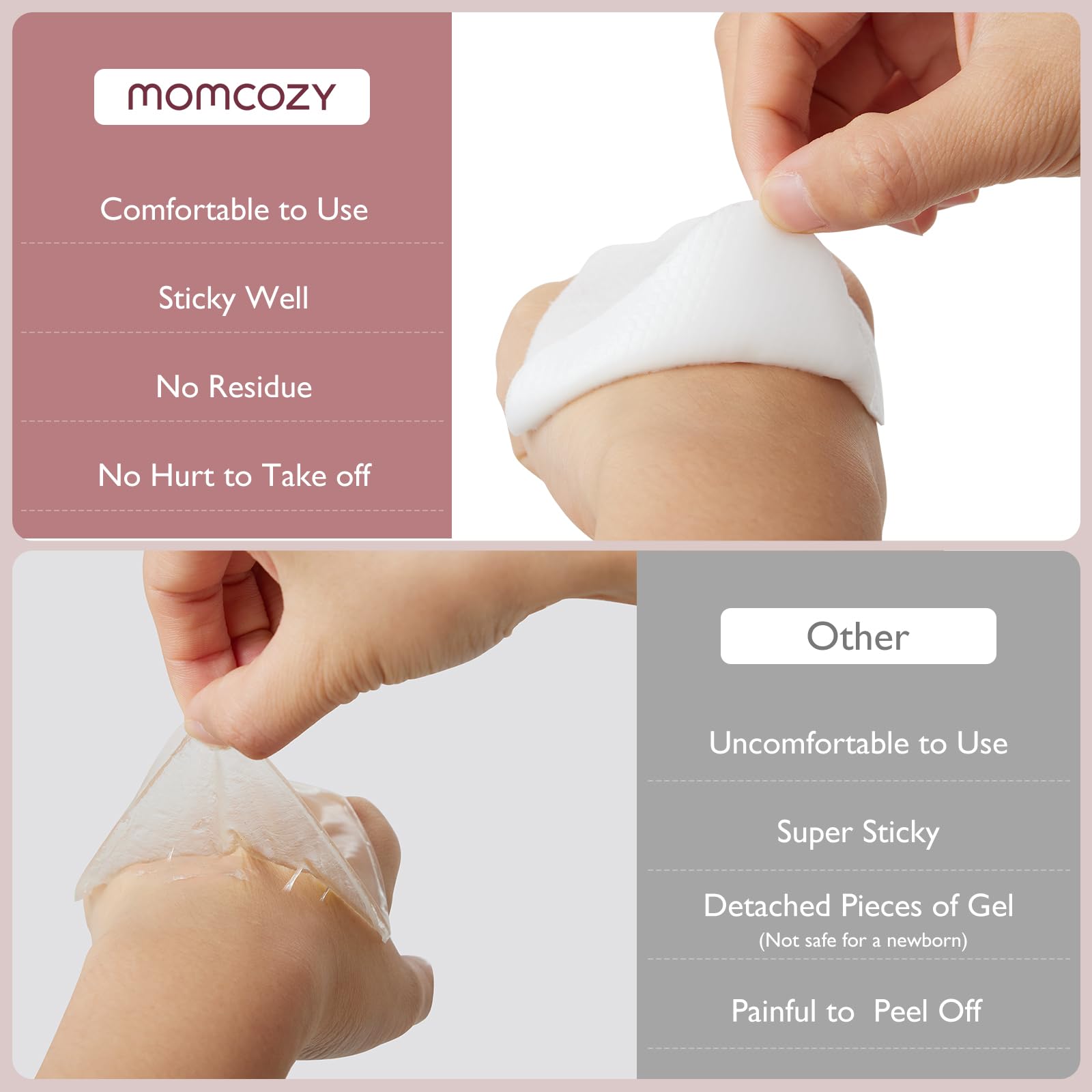 Momcozy Soothing Gel Pads, Instant & Long Cooling Relief for Sore Nipples, Made Without BPA, Hydrogel Pads with Lanolin for Breastfeeding, 6 Count