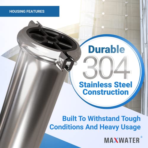 Max Water - Heavy Duty - Reverse Osmosis 4040 Membrane Housing - 4" x 40" good for industrial use - 4040 housing
