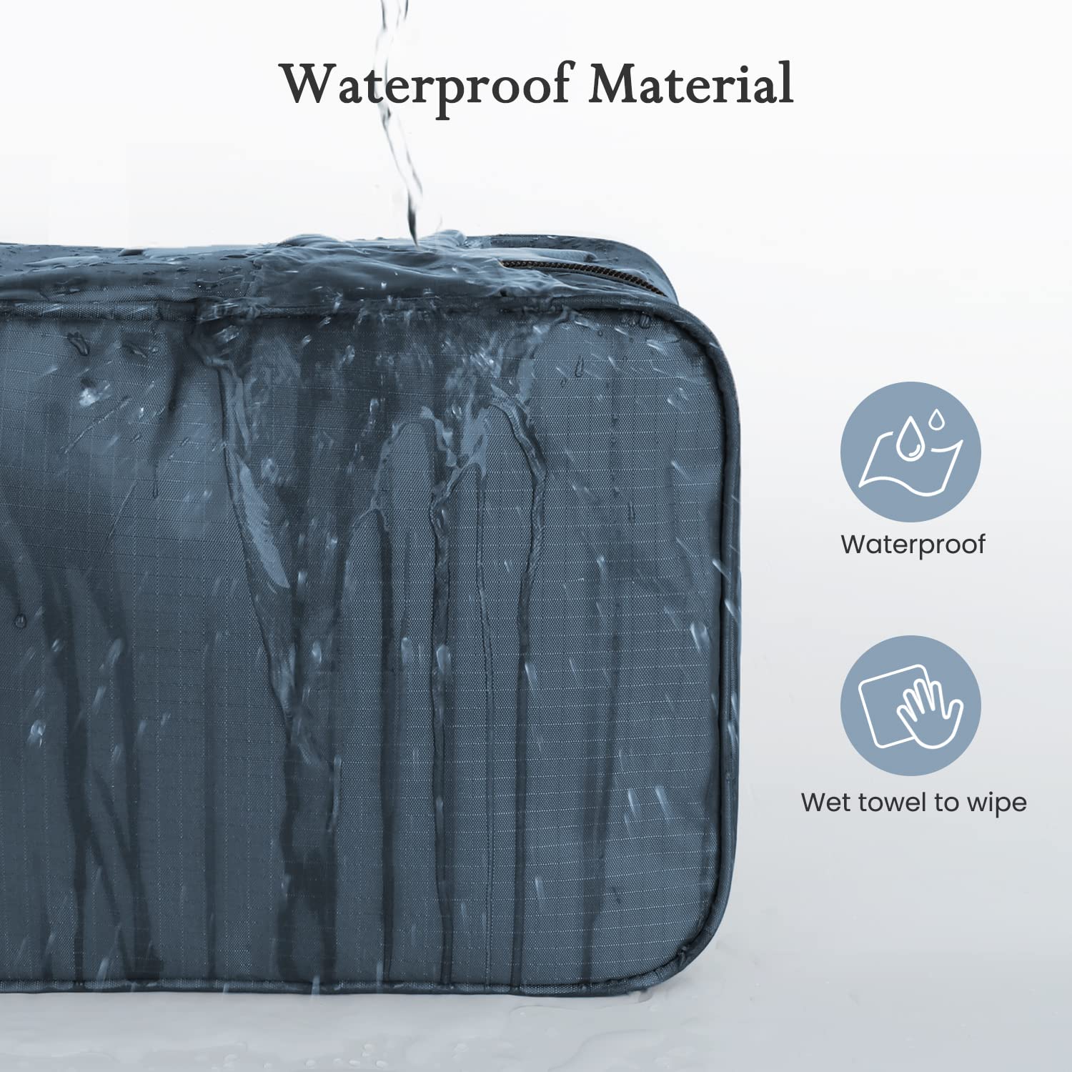 Maliton Hanging Toiletry Bag | Compact Travel Toiletry Bag for Men/Women | Foldable Mens Hygiene Bag with 4 Compartments| Waterproof Travel Bathroom Bag (Navy Blue)