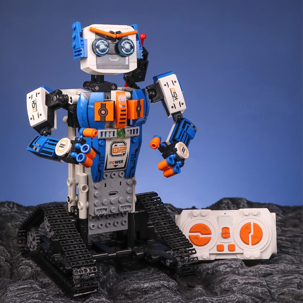 Ulanlan Remote Control Robot Building Blocks Set Mechanic Gear Education Kit, Engineering STEM Building Toys, Robot Building Kit, Best Birthday Gift for Kids, Adults and Teens 408PCS