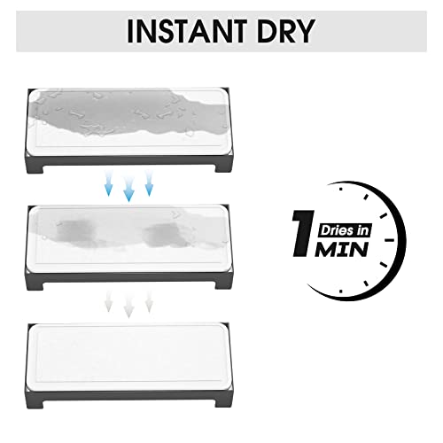 qeerable Instant Dry Sink Organizer,Bathroom Sink Organizer Countertop Soap and Sponge Holder for Kitchen Sink Caddy Drying Rack Accessory Fast Drying Stone Sink Tray (White)
