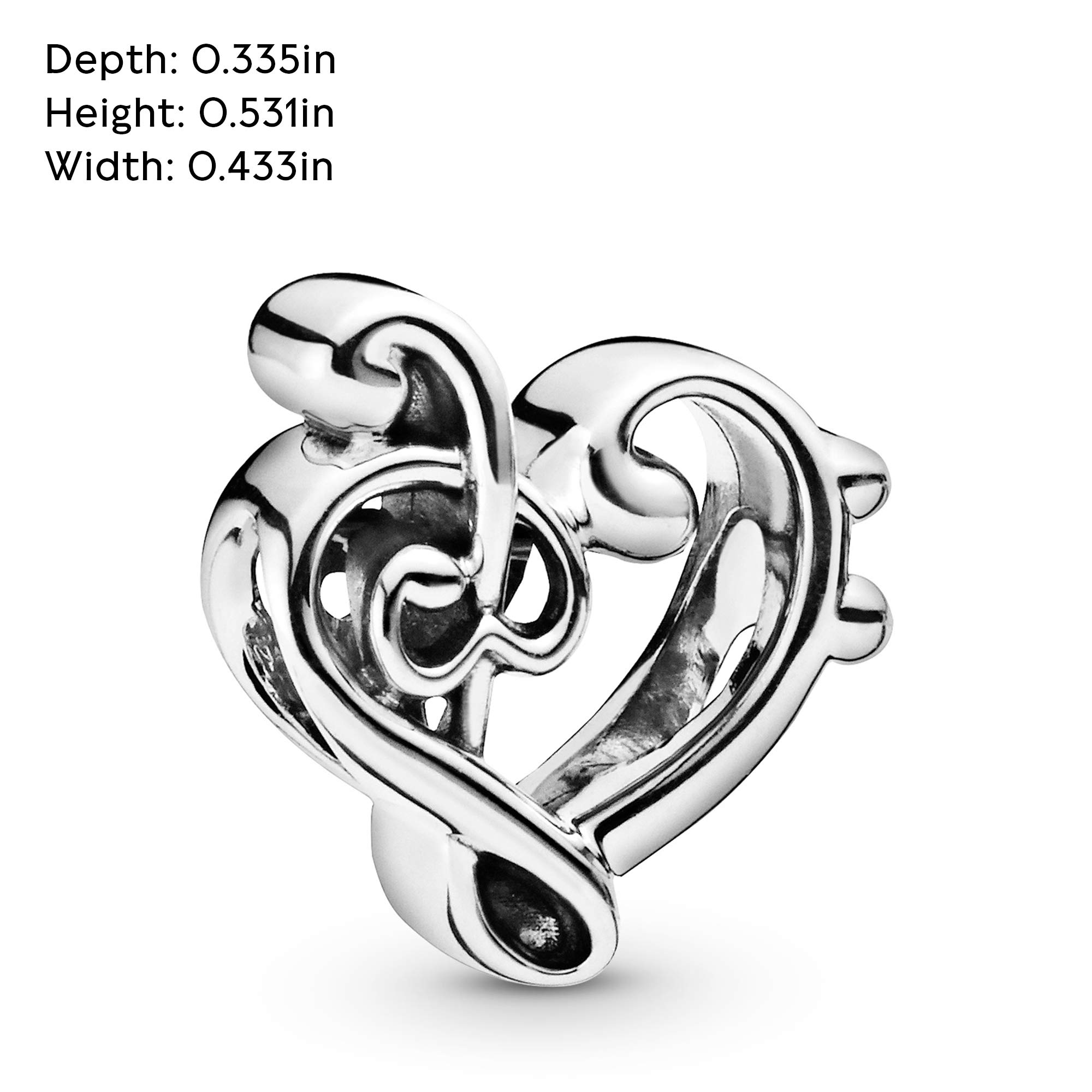 Pandora Jewelry Heart Treble Clef Sterling Silver Charm
