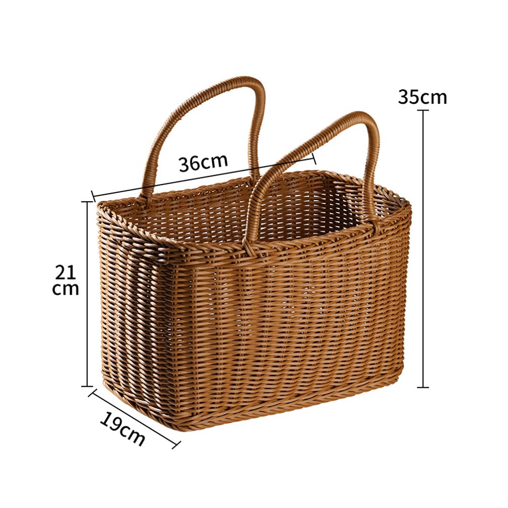 NOLITOY 1pc Woven Basket Market Personalized Easter Basket Boho Style Basket Handbag Woven Storage Basket Handmade Wicker Planter Plant Kits for Kids Wine With Cover Toiletries Boy Plastic