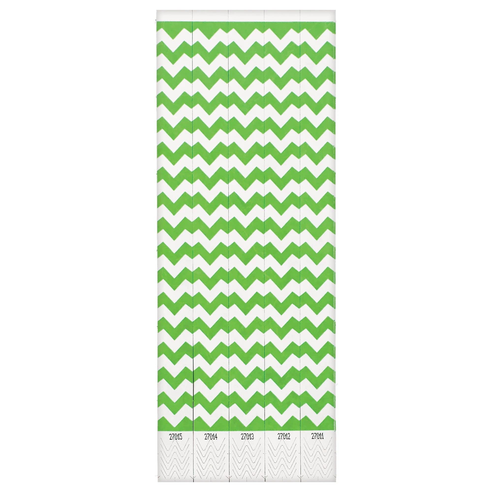 Vibrant Chevron Green Wristbands - 500 Pack - Durable & Comfortable Material, Perfect for Events & Fashion Statements