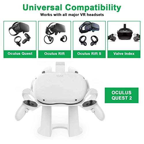 NexiGo VR Stand with Controller Holder, VR Headset Display Stand and Controller Mount Station for Oculus Quest 1/2, Oculus Rift S, Oculus Rift, White