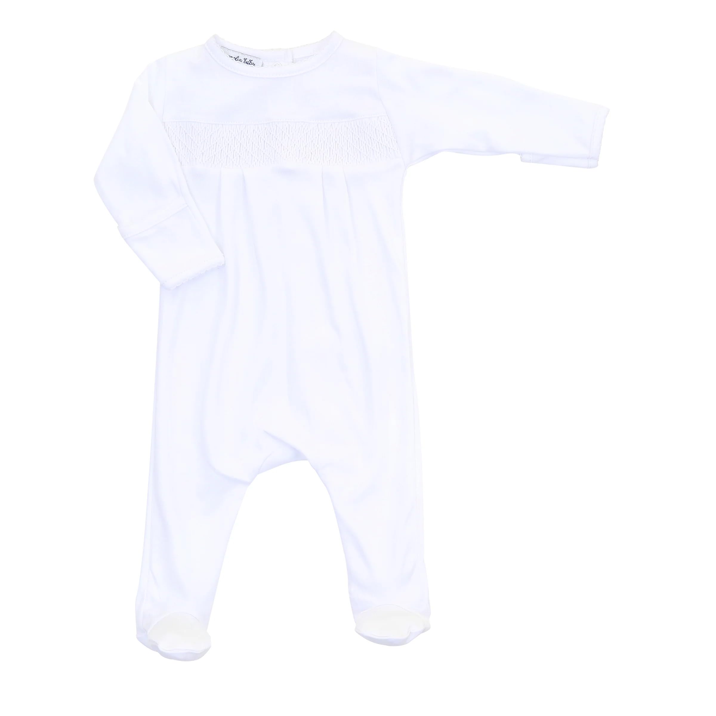 Magnolia Baby Pima Cotton White Footie Sleepsuit