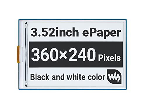 Waveshare 3.52inch E-Paper HAT Compatible with Raspberry Pi 4B/3B+/3B/2B/B+/A+/Zero/Zero W/WH/Zero 2W Supports Jetson Nano 360 × 240 Resolution SPI Interface Black/White Dual Colors
